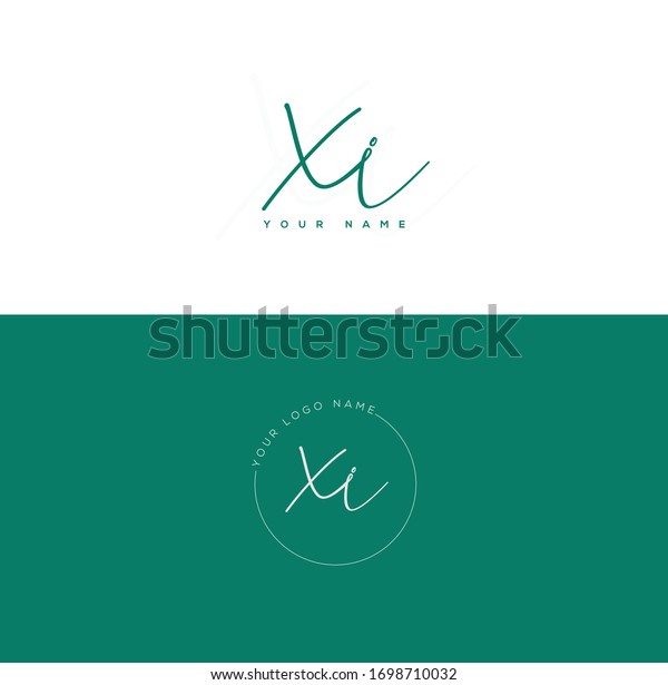 X Xi Initial Letter Handwriting Signature Stock Vector (Royalty Free ...