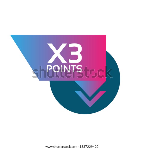 X3 Triple Points Labeltagsignsticker X3 Triple Stock Vector (Royalty ...
