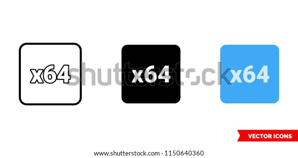 X64 Icon 3 Types Color Black Stock Vector (Royalty Free) 1150640360 ...