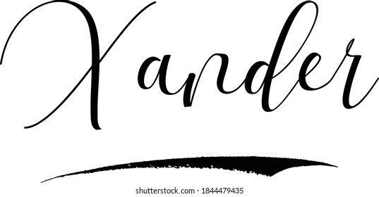 Xavier -Nombre masculino Caligrafía cursiva sobre: vector de stock ...