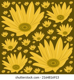 Xanthisma Flowers Flat Vector Background Cute Stock Vector (Royalty ...