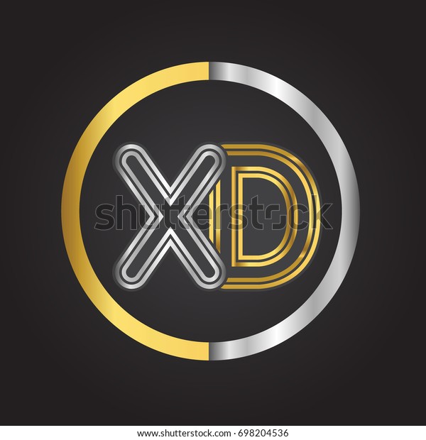 Xd Letter Logo Circle Gold Silver Stock Vector (Royalty Free) 698204536 ...