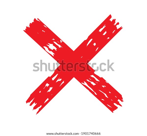 Xgrunge Letter X Vector Cross Sign Stock Vector (Royalty Free) 1901740666