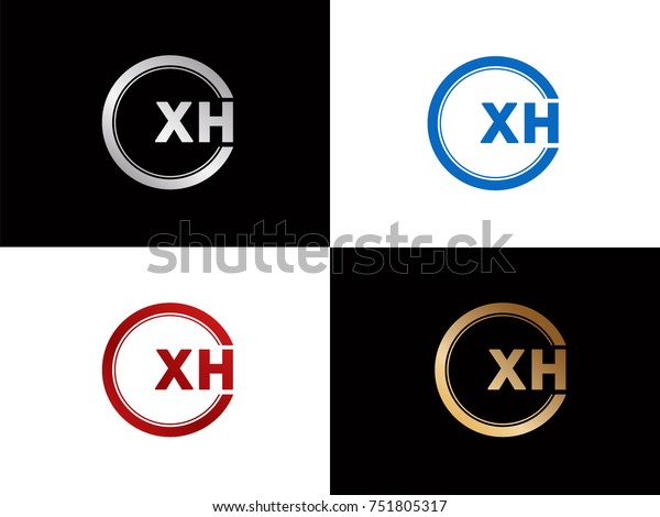 Xh Logo Letter Design Vector Red Stock Vector (Royalty Free) 751805317 ...