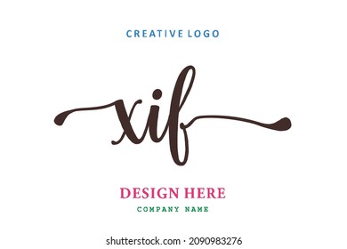 Xif Lettering Logo Simple Easy Understand Stock Vector (Royalty Free ...
