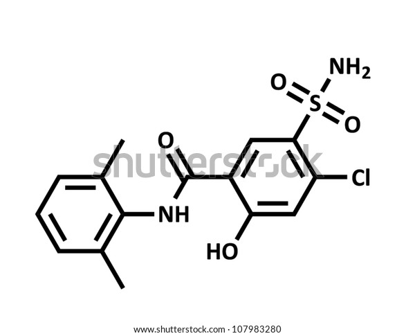 Xipamide Molecule Chemical Structure Xipamide Diuretic Stock Vector ...