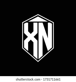 Xn Logo Monogram Emblem Shape Combination Stock Vector (Royalty Free ...