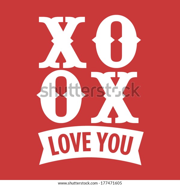 Xo Ox Love You Vector Illustration Stock Vector (Royalty Free ...