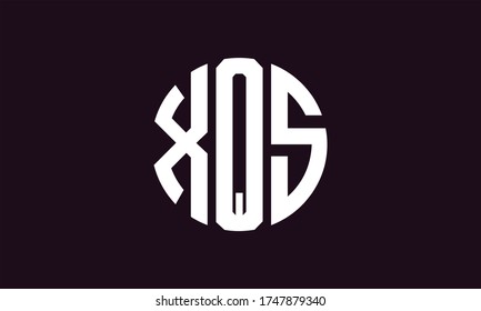 Xqs Circle Emblem Abstract Monogram Letter Stock Vector (Royalty Free ...