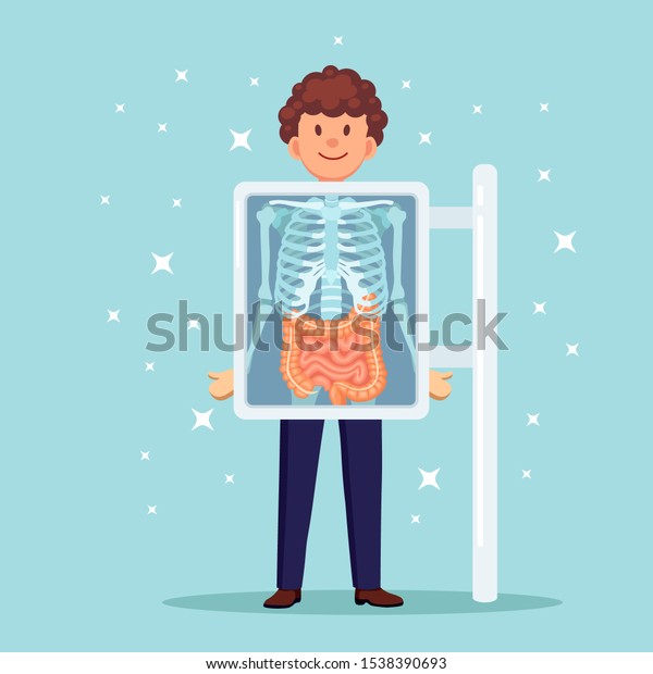 Xray Machine Scanning Human Body Roentgen Stock Vector (Royalty Free ...