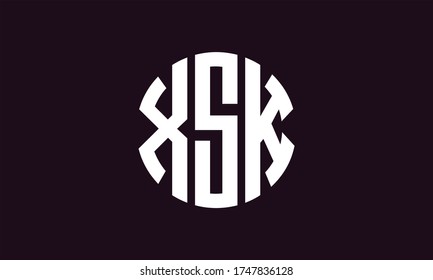 Xsk Circle Emblem Abstract Monogram Letter Stock Vector (Royalty Free ...