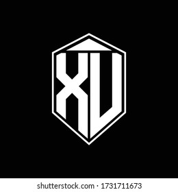 Xv Logo Monogram Emblem Shape Combination Stock Vector (Royalty Free ...