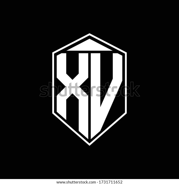 Xv Logo Monogram Emblem Shape Combination Stock Vector (Royalty Free ...