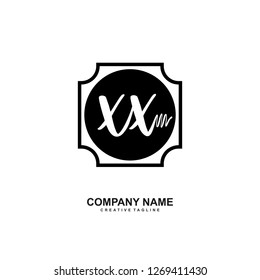 Xx Initial Handwriting Logo Template Vector Stock Vector (Royalty Free ...