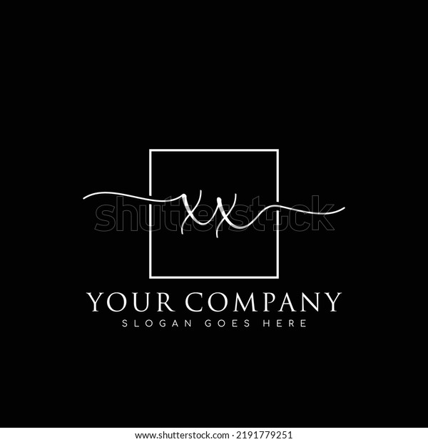 Xx Initial Handwriting Minimalist Logo Vector Stock Vector (Royalty ...