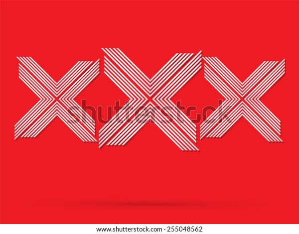 Xxx Designed Using Line On Red Stock Vector (Royalty Free) 255048562 ...