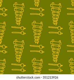 Xylophone Hand Draw Seamless Pattern Background: เวกเตอร์สต็อก (ปลอดค่า ...