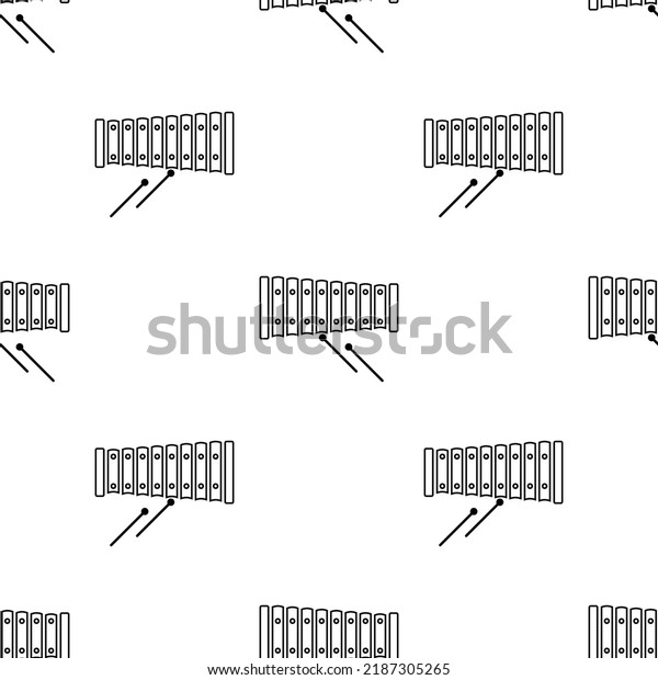 Xylophone Icon Seamless Pattern Percussion Musical Stock Vector ...