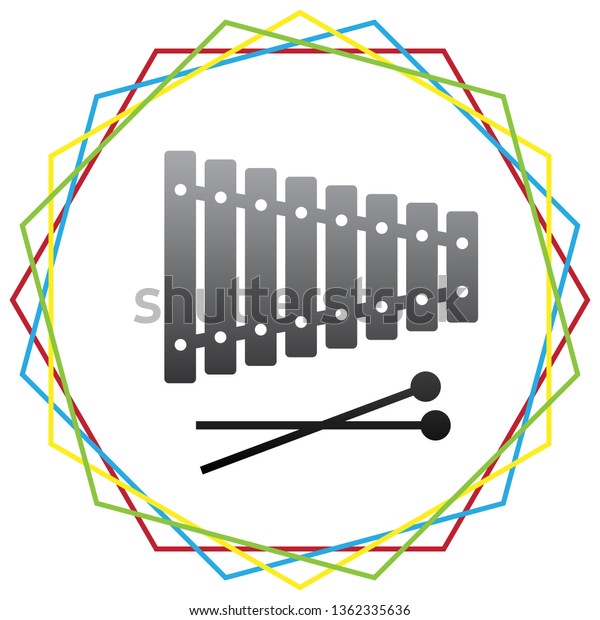 Xylophone Sign Vector Black Icon Patch 스톡 벡터(로열티 프리) 1362335636 ...