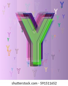 Alphabet Y Icon Art Stock Vector (Royalty Free) 608607896