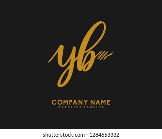 Y B Initial Handwriting Logo Template Stock Vector (Royalty Free ...