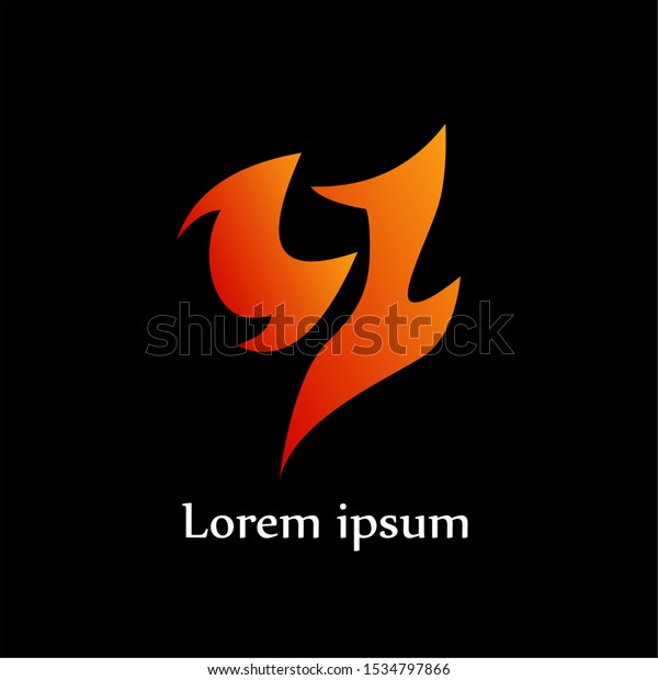 Y Fire Letter Logo Icon Design: เวกเตอร์สต็อก (ปลอดค่าลิขสิทธิ์ ...