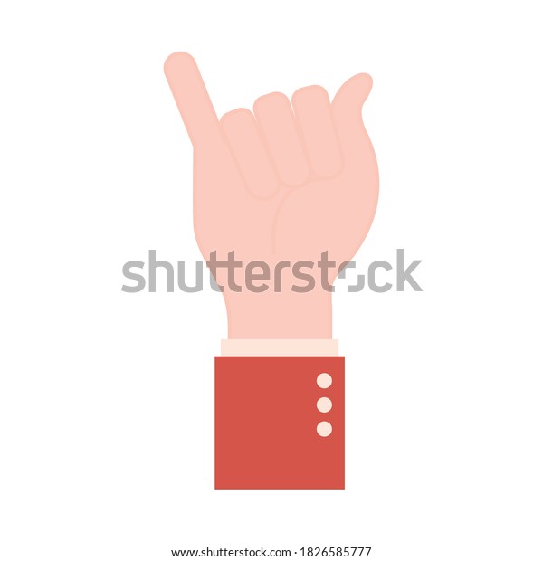 Y Hand Sign Language Flat Style Stock Vector (Royalty Free) 1826585777 ...