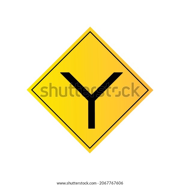 Y Intersection Sign Road Signs Road Stock Vector (Royalty Free ...