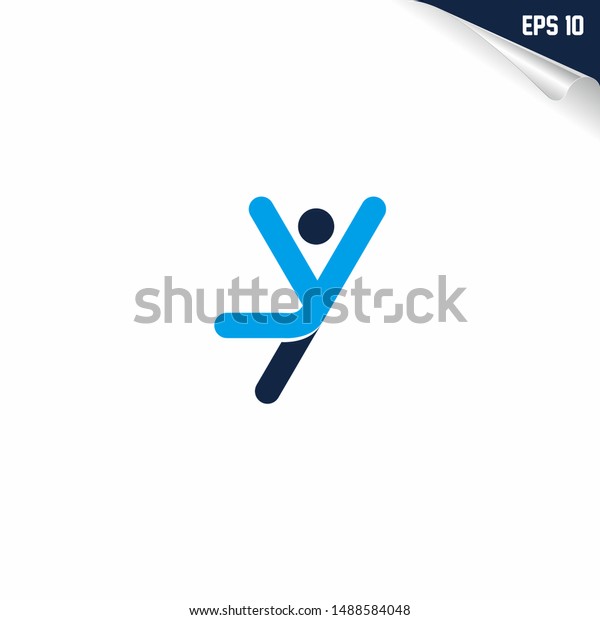 Y logo with people element logo design template