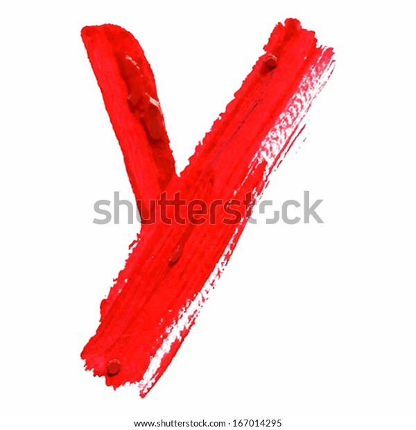 Y Red Handwritten Letters On White Stock Vector (Royalty Free ...
