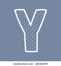 Y Vector Alphabet Letter White Polka Stock Vector (Royalty Free ...