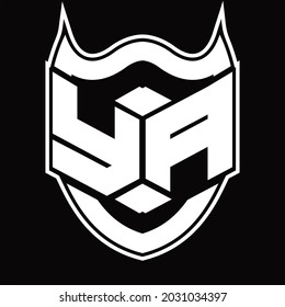 Ya Logo Monogram Design Isolated Shield Stock Vector (Royalty Free ...