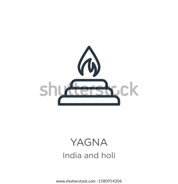 Yagna Icon Thin Linear Yagna Outline Stock Vector (Royalty Free ...