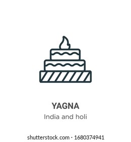 Yagna Outline Vector Icon Thin Line Stock Vector (Royalty Free ...