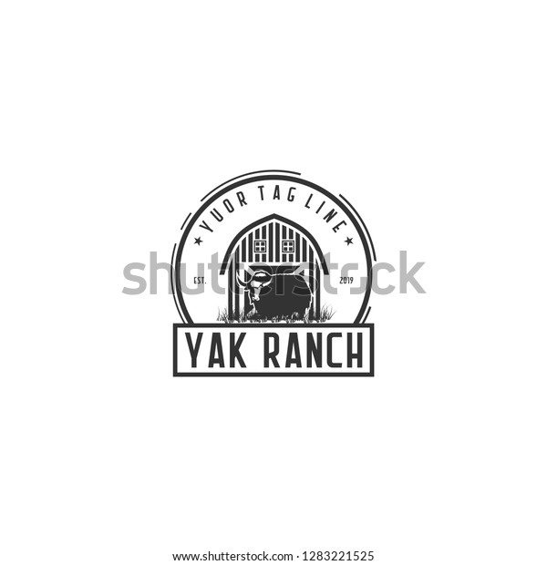 Yak Ranch Badge Logo Design Stock Vector (Royalty Free) 1283221525