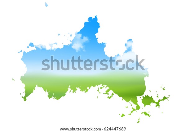 Yamaguchi Map Landscape Icon Stock Vector (Royalty Free) 624447689 ...