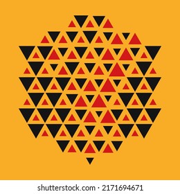 Yantra Red Black Triangles On Yellow Stock Vector (Royalty Free ...