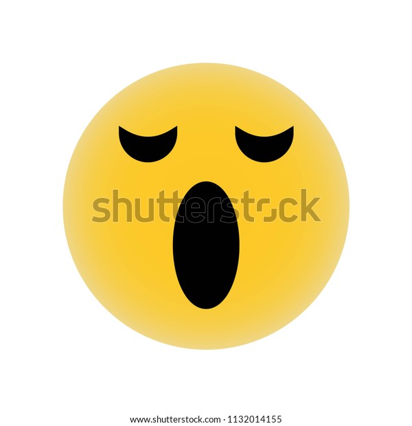 Yawning Emoticon Face Rounded Square Open Stock Vector (Royalty Free ...