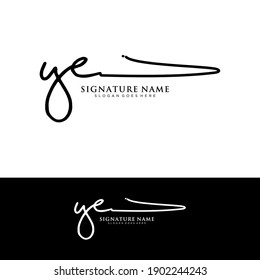 Ye Initial Letter Handwriting Signature Logo Stock Vector (Royalty Free ...