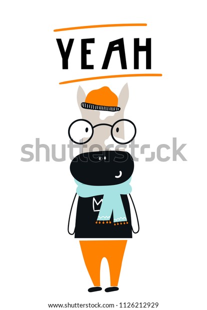 Yeah Cute Hand Drawn Nursery Poster Stock Vector (Royalty Free ...