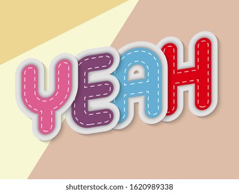 Yeah Letters Banner Border Stitches Stock Vector (Royalty Free ...