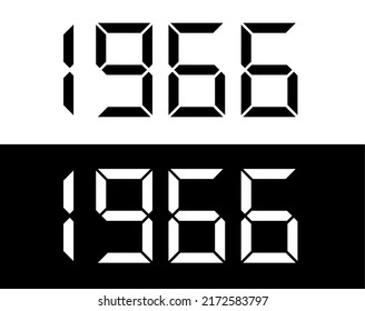 Year 1966 Black White Digital Numbers Stock Vector (Royalty Free ...