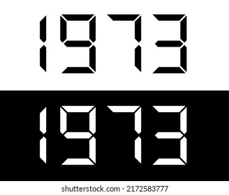 Year 1973 Black White Digital Numbers Stock Vector (Royalty Free ...