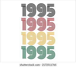 Year 1995 Retro Font Vector Year Stock Vector (Royalty Free) 2172511765 ...