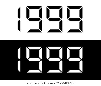Year 1999 Black White Digital Numbers Stock Vector (Royalty Free ...