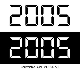 Year 2005 Black White Digital Numbers Stock Vector (Royalty Free ...