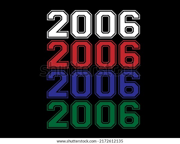 Year 2006 School Font Numeral White Stock Vector (Royalty Free ...
