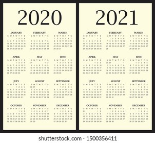 Year 2020 2021 Calendar Vector Design Stock Vector (Royalty Free ...