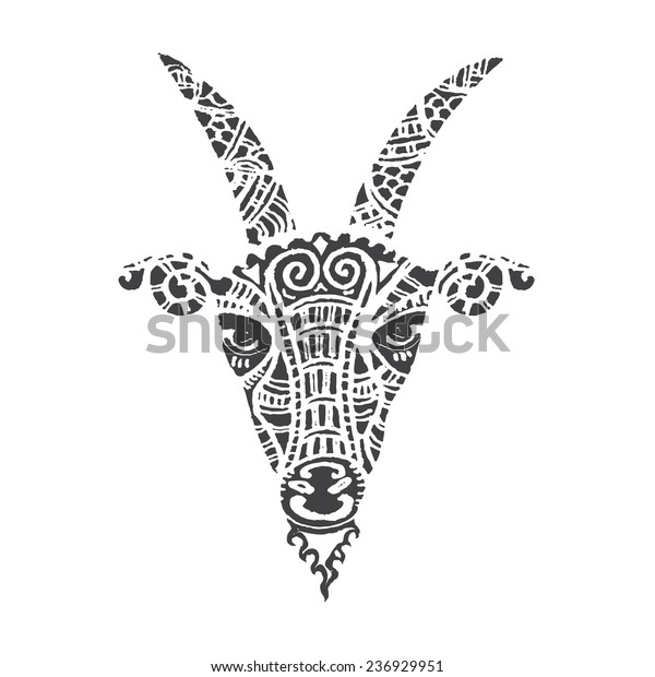 Year Goat Abstract Drawing Graffiti Art Stock Vector (Royalty Free ...