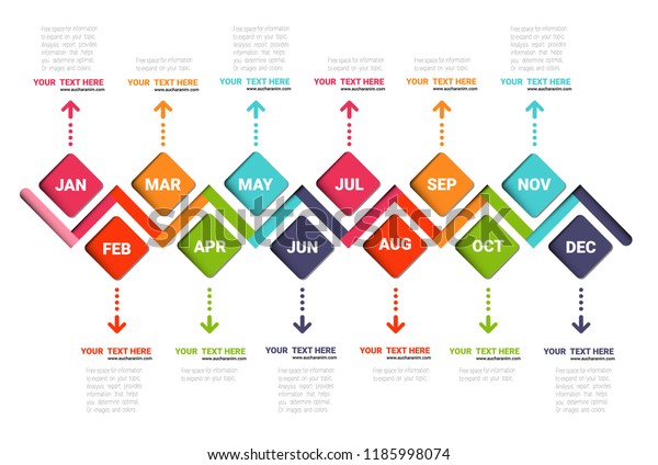 Year Planer Timeline Infographics Template Vector Stock Vector (Royalty ...